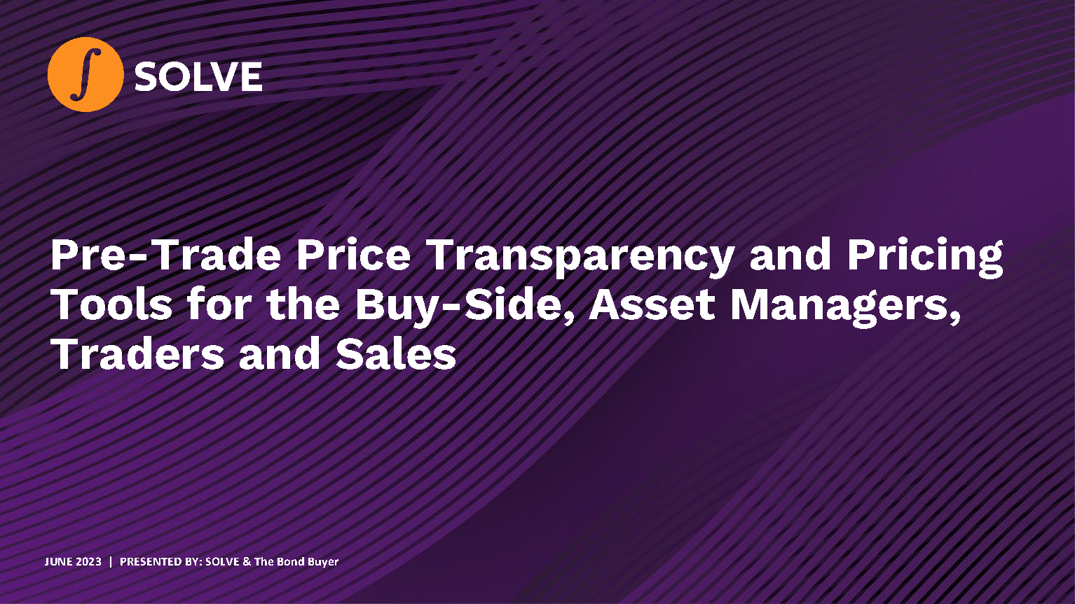 Pre Trade Price Transparency Pre Trade Price Transparency